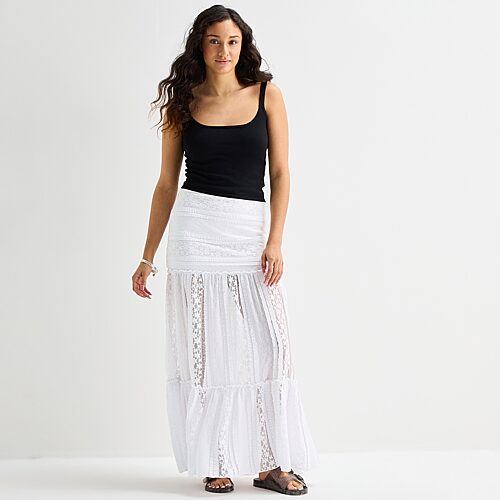 Click here for Forever 21 Womens Juniors Maxi Skirt  X-large  Whi... prices