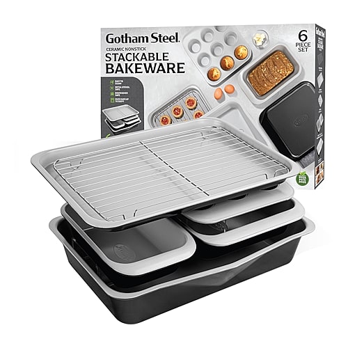 Click here for 6-Piece Nonstick Stackable Nesting Bakeware Set -... prices