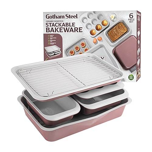 Click here for 6-Piece Nonstick Stackable Nesting Bakeware Set -... prices