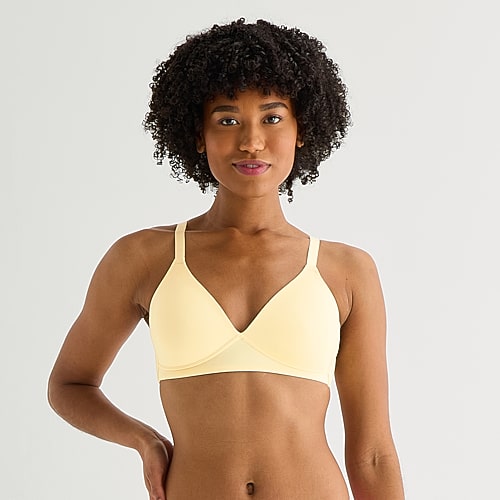 Click here for Arizona Body Cloud Kissed Wireless Triangle Plunge... prices