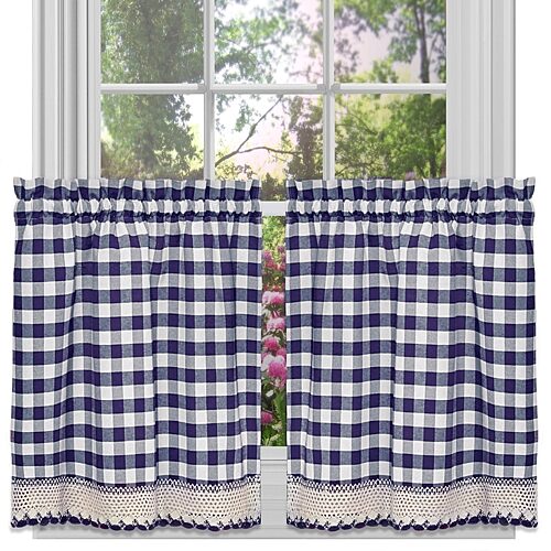 Click here for Achim Buffalo Check Window Rod Pocket Tier Pair Cu... prices