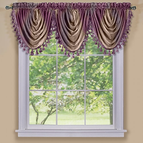Click here for Ombre Rod Pocket Waterfall Valance  One Size  Purp... prices