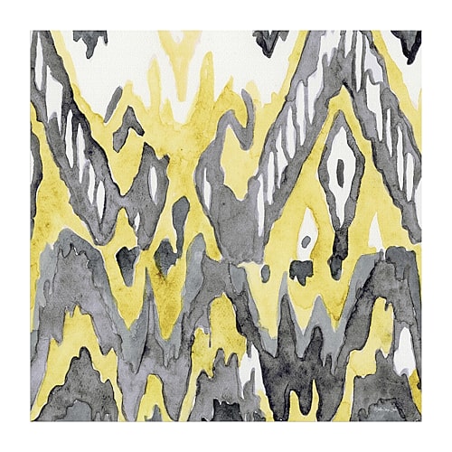 Click here for Lumaprints Yellow Gray Ikat Ii Canvas Art  One Siz... prices