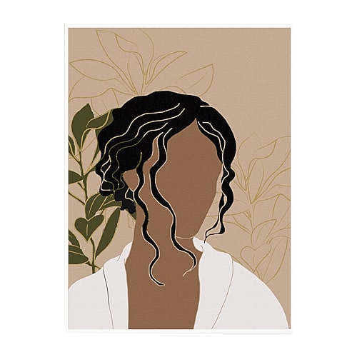 Lumaprints Simple Woman Tropical Portrait Canvas Art  One Size  Brown