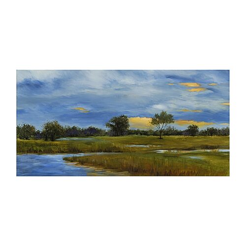 Click here for Lumaprints Riverwalk Canvas Art  One Size  Blue prices