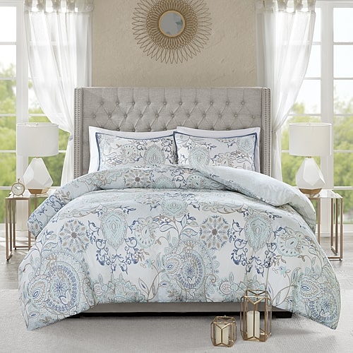 Madison Park Isla Reversible 3-Pc. Duvet Cover Set  Full/Queen - Blue