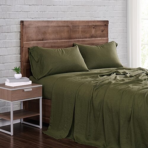 Click here for Brooklyn Loom 4pc. 300 Thread Linen Sheet Set prices