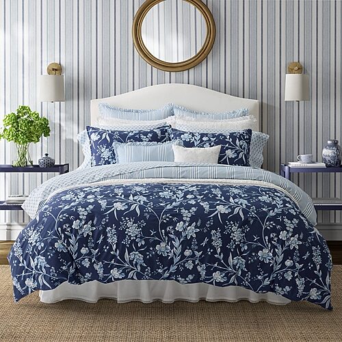 Click here for Laura Ashley(R) Branch Toile 7pc. Cotton Reversibl... prices