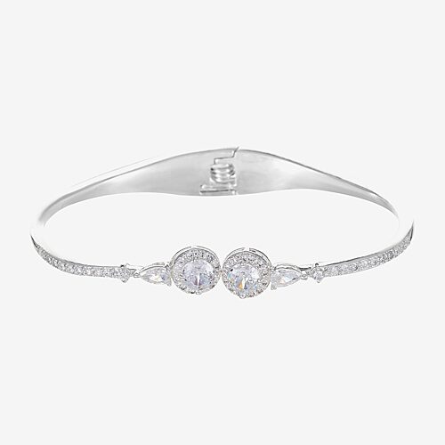 Click here for Sparkle Allure Cuff Womens Cubic Zirconia Pure Sil... prices