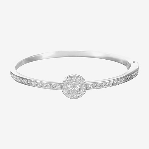 Click here for Sparkle Allure Halo Womens Cubic Zirconia Pure Sil... prices