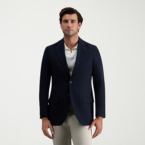 Haggar Inmotion Mens Stretch Fabric Classic Fit Sport Coat  48 Regular  Blue
