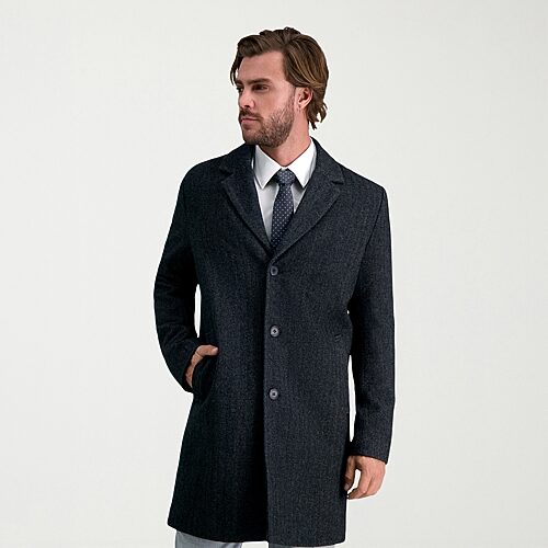Click here for Haggar Brushed Herringbone Mens Midweight Topcoat... prices