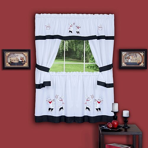 Click here for Achim Gourmet Embellished Cottage Kitchen Curtains prices