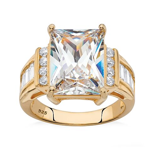 Click here for DiamonArt Womens White Cubic Zirconia 14K Gold Ove... prices