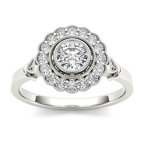 Click here for 1/2 CT.T.W. Natural Diamond 10K White Gold Engagem... prices