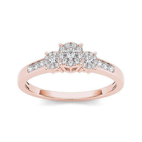 Click here for 1/3 CT.T.W. Natural Diamond 10K Rose Gold Engageme... prices