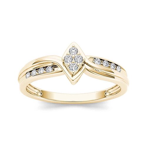 Click here for 1/10 CT.T.W. Natural Diamond 10K Yellow Gold Engag... prices