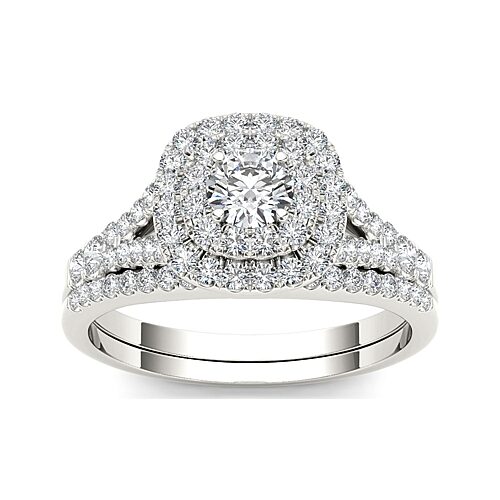Click here for 1 CT.T.W. Natural Diamond 10K White Gold Engagemen... prices