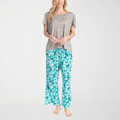 Click here for Muk Luks Womens Artistic Garden Round Neck Top and... prices
