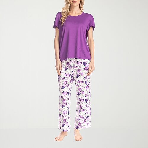 Click here for Muk Luks Womens Artistic Garden Round Neck Top and... prices