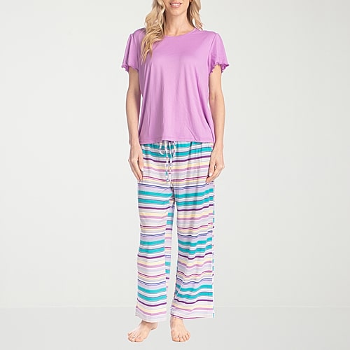 Click here for Muk Luks Womens Artistic Garden Round Neck Top and... prices