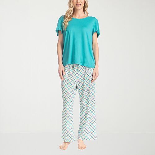 Click here for Muk Luks Womens Artistic Garden Round Neck Top and... prices