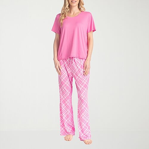 Click here for Muk Luks Womens Artistic Garden Round Neck Top and... prices