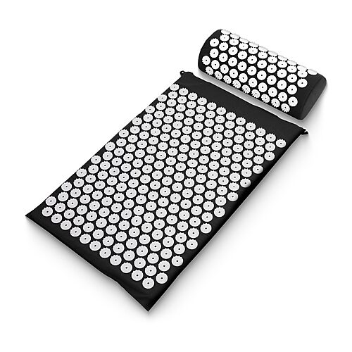 Sharper Image Acupressure Mat & Pillow Set  One Size  Black