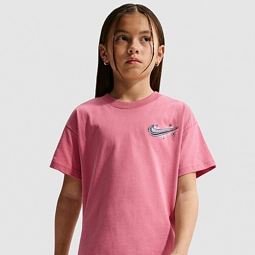 Click here for Nike Girls 7-16 Sportwear Crewneck T-Shirt - Peony prices