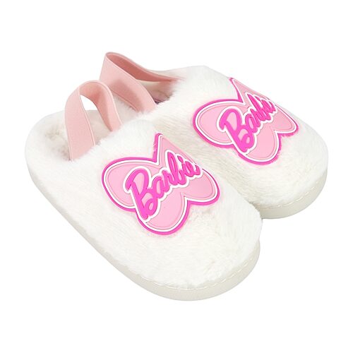 Click here for Barbie Toddler Faux Fur Slip-On Slippers - White b... prices