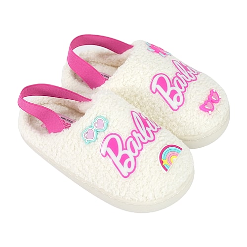 Click here for Barbie Toddler Faux Fur Slip-On Slippers - White prices
