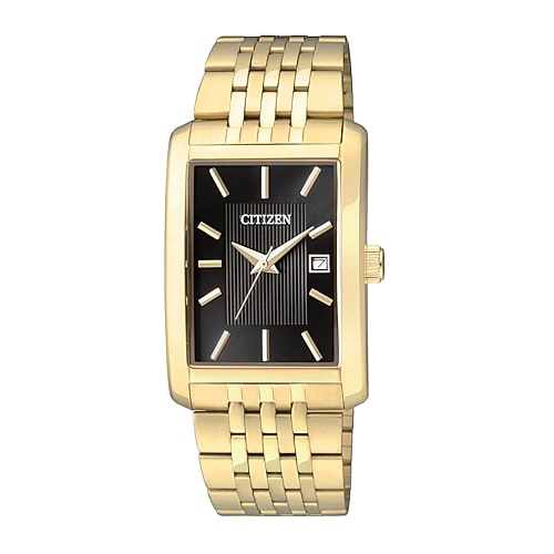 Click here for Citizen Everyday Mens Rectangular Gold-Tone Stainl... prices