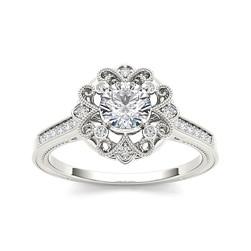 Click here for 1/2 CT.T.W. Natural Diamond 14K Rose Gold Engageme... prices
