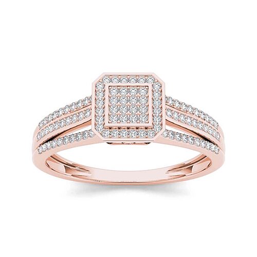 Click here for 1/4 CT.T.W. Natural Diamond 10K Rose Gold Engageme... prices