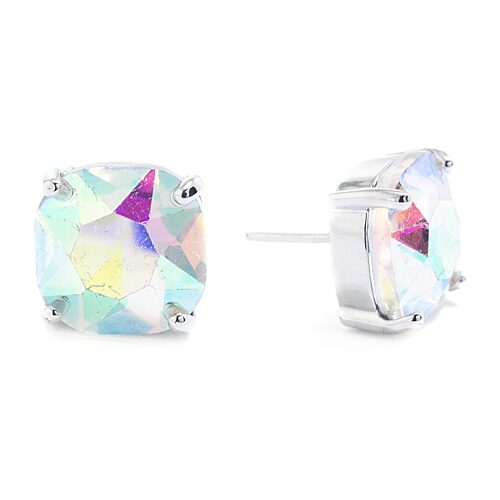 Click here for Sparkle Allure Pure Silver Over Brass Crystal Squa... prices
