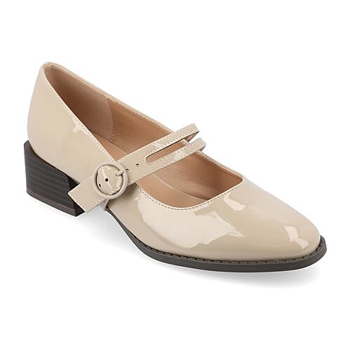 Journee Collection Savvi Womens Round Closed Toe Flat Heel Pumps  9 1/2 Medium  Beige