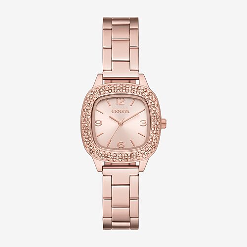 Click here for Geneva Womens Crystal Accent Rose Goldtone Bracele... prices