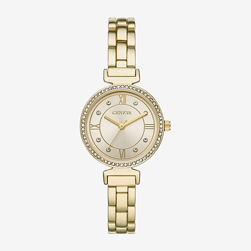 Click here for Geneva Womens Crystal Accent Gold Tone Bracelet Wa... prices