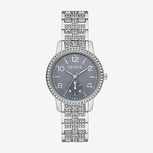 Click here for Geneva Womens Crystal Accent Silver Tone Bracelet... prices