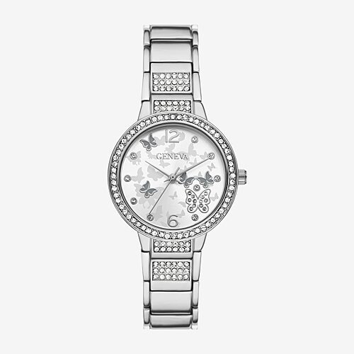 Click here for Geneva Womens Crystal Accent Silver Tone Bracelet... prices