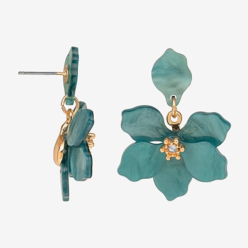 Click here for Bijoux Bar Delicates Womens Glass Flower Drop Earr... prices
