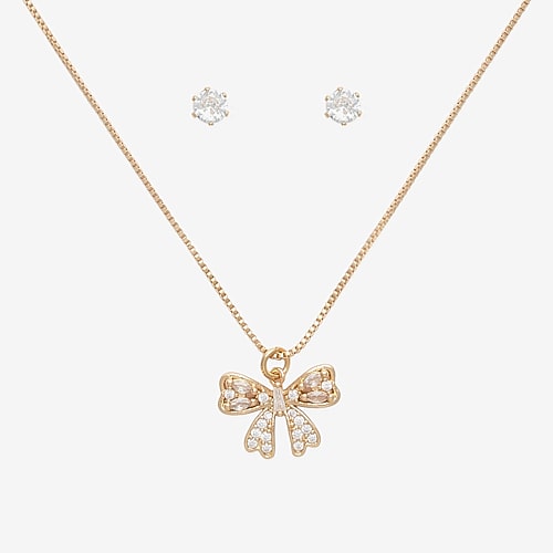 Click here for Mixit Pendant Necklace & Stud Earring Womens Cubic... prices