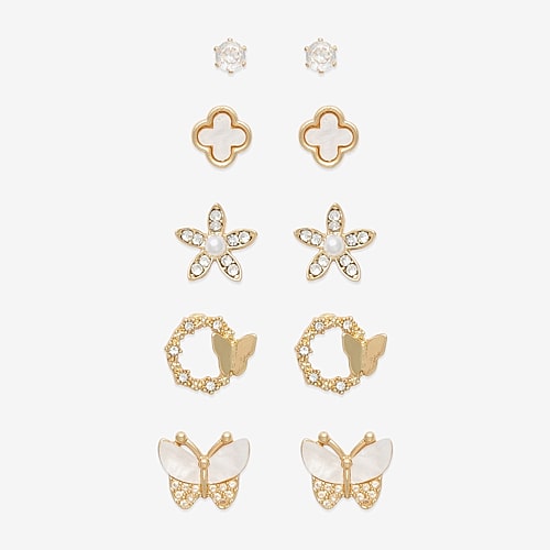 Click here for Mixit Stud Womens Cubic Zirconia Butterfly Flower... prices