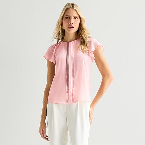 Click here for Worthington Womens Petite Round Neck Short Sleeve... prices