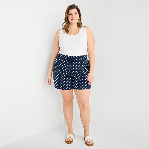 Click here for St. Johns Bay Womens Plus Pull-On Short  1x  Blue prices