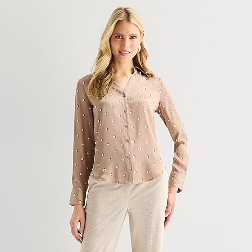 Click here for Worthington Womens Cuffed Long Sleeve Slim Fit But... prices