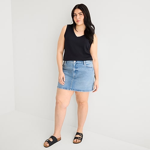 Click here for a.n.a Womens Plus Mid Rise Mini Denim Skirt  20w... prices