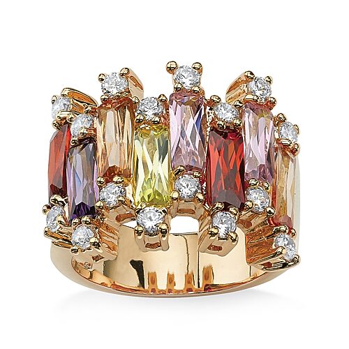 Click here for Womens Multi Color Cubic Zirconia 14K Gold Over Br... prices