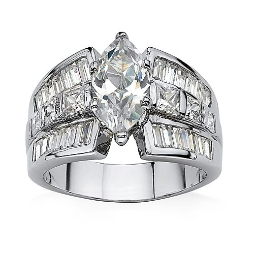 Click here for DiamonArt Womens White Cubic Zirconia Engagement R... prices