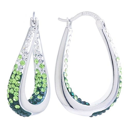 Click here for Sparkle Allure Womens Blue Crystal 32mm Hoop Earri... prices